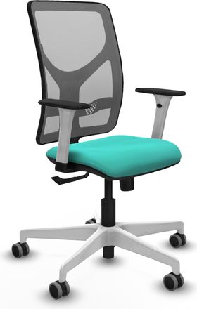 Piqueras y Crespo Schreibtischstuhl in T&uuml;rkis, mit wei&szlig;en und schwarzen Armlehnen, h&ouml;henverstellbare Lendenwirbelst&uuml;tze, ausgestattet mit 3 Positionen und Schneideschau