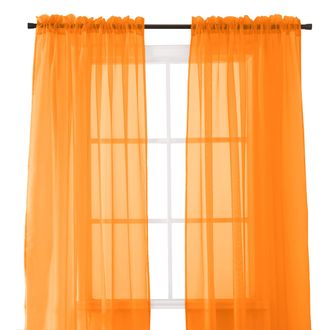 Elegant Comfort Eleganten Komfort 2-teilig Sheer Panel mit 5,1 cm Schienenband - Gardinen 152,4 cm Breite x 84 Zoll Länge - Orange
