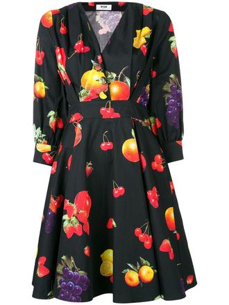 Msgm robe imprim&eacute;e - Noir