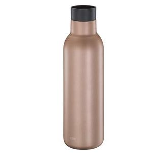 cilio Isoliertrinkflasche DELUXE 450 ml roségold-matt, Premium Edelstahl Thermoflasche, ideal für kohlensäurehaltige Getränke, auslauf- & bruchsicher, hält 