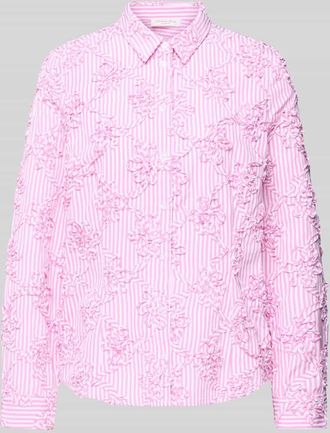 Christian Berg HBK Z&uuml;mdholzstreifen Streifen Bluse mit Blumen Applikationen