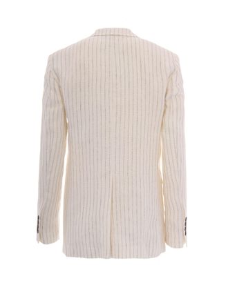 Max Mara Womens Blazer Lino Gessato Natural Linen Jacket