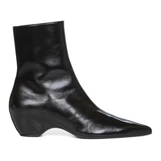 Khaite Schwarze Lederkeilabsatzstiefel - - Shoes - Damen - Schwarzk - 40 EU