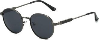 Generic Lunettes de soleil ovales g&eacute;om&eacute;triques r&eacute;tro minimalistes en m&eacute;tal polaris&eacute;es 2026 transfrontalier hit unisexe, Cadre de pistolet toute pi&egrave;ce grise, T