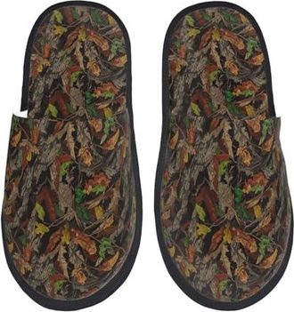Generic L&eacute;g&egrave;re Peluche Pantoufles Feuilles de camouflage Pantoufles Maison Classiques Chaussons en Feutre pour Maison Homme Ext&eacute;rieur M
