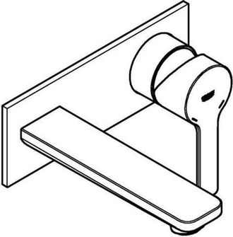 GROHE Lineare 2-Loch Waschtischbatterie, Wandmontage, Ausladung - Grohe