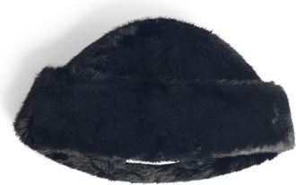 Stand Studio Lovali Black Faux Fur Cap