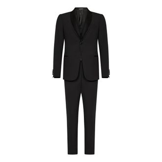 Emporio Armani Schwarzer Stretch-Wollanzug - - Suits - Herren - Schwarzk - 3XL