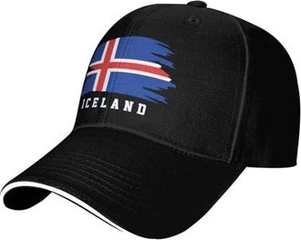 Generic Drapeau De LIslande Islandais Unisexe Casquette De Baseball Respirant Strapback Cap Protection Solaire Chapeaux Pare-Soleil pour Golf Camping Hip Pop