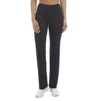 Jockey Damen Premium Pocket Slim Flare Pants Yoga-Hose, Tiefschwarz, M