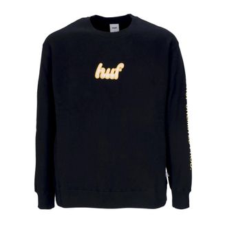 HUF Schwarzer Crewneck-Sweatshirt mit Kursivschrift - - Sweatshirts & Hoodies - Herren - Schwarzk - M