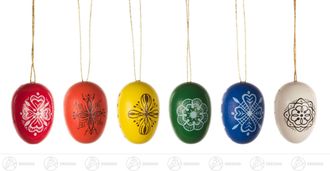 Dregeno Seiffen eG 6 handbemalte Ostereier aus Holz