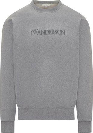 J.W.Anderson Homme, Sweatshirts et sweats &agrave; capuche, Gris, Taille: S Logo Embroidery SweaT-shirt