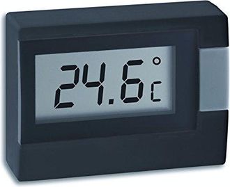 TFA Dostmann Digitales Mini Thermometer, 30.2017, vielseitig einsetzbar, Innentemperatur messen, für Auto/Werkstatt/Schlafzimmer/Garage geeignet, schwarz