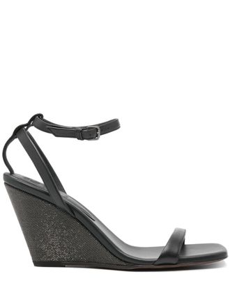 Brunello Cucinelli sandales compensées 90 mm - Noir