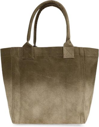 Isabel Marant Embroidered Logo Cotton Tote Bag - Green