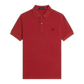 Fred Perry Slim Fit Plain Polo mit Streifen - - Tops - Herren - Rot - S