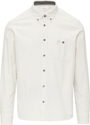s.Oliver Regular Fit: Kariertes Hemd mit Button-Down-Kragen weiß L