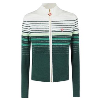 Casablanca Boucle Stripe Zip-Up Track Jacket - - Knitwear - Damen - Gr&uuml;n - M