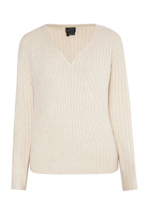 Dreimaster Klassik Womens Strickpullover, Hellbeige, XL/XXL