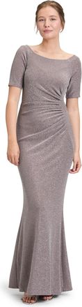 Vera Mont Damen 0374/4210 Kleid, Taupe/Silver, 42