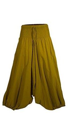 Coline Sarouel coton fin femme uni - Couleur : Anis - Taille Unique