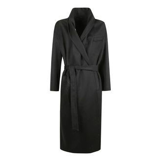 Tom Ford Homme, Manteaux, Noir, Taille: M Manteau ch&acirc;le fendu en laine et cachemire