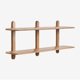 Sklum Wandregal aus Holz Veleta &x2194&xFE0E 130 cm Mango-Holz 2 Fachb&ouml;den