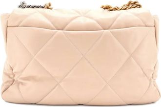Chanel 19 Flap Bag Quilted Leather Maxi crossbody bag - Nude