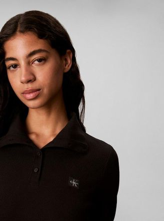 Calvin Klein Jeans Minikleid WOVEN LABEL TURTLENECK HENLEY Regular fit mit Polokragen