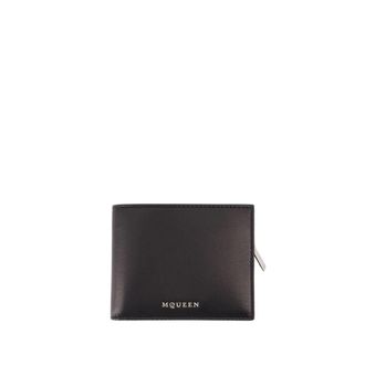 Alexander McQueen 2in1 Leder Geldb&ouml;rse - Schwarz/Silber - - Accessories - Herren - Schwarzk - ONE SIZE