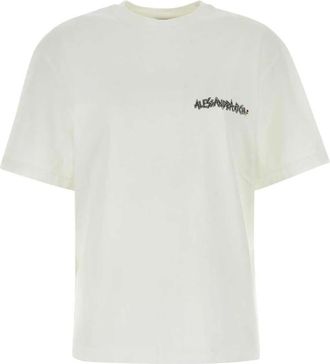 Alessandra Rich Femme, Tops, Blanc, Taille: 36 FR T-Shirt en coton avec imprim&eacute; graphique