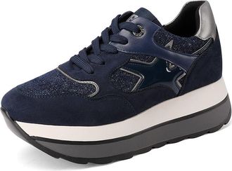 Queen Helena Turnschuhe, Platform, hohe Sneakers f&uuml;r Damen, X33-18, blau, 39 EU