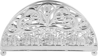 BESPORTBLE Freistehender Serviettenhalter Metall Halbkreisform Napkin Rack mit Vintage Design f&uuml;r Restaurant K&uuml;che Tischorganisation Platzsparend Robust Silber
