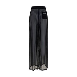 Dolce & Gabbana Womens Black Silk Casual Pants
