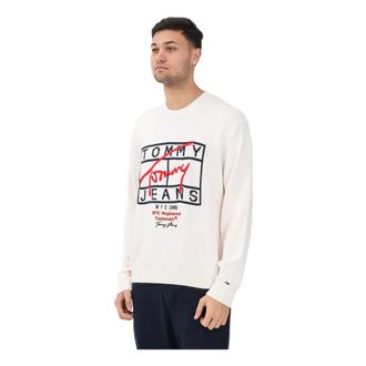 Tommy Jeans Homme, Pulls, Blanc, Taille: XL Signature Logo Sweater