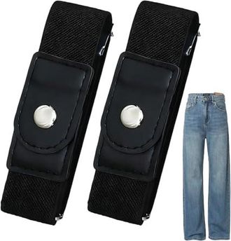 Generic Ceinture Sans Boucle,Sangle &Eacute;lastique R&eacute;glable | Ceintures sans Boucle pour Hommes | pour Jeans de Travail D&eacute;contract&eacute;s, Robes et Golf, Noir, Se r&eacute;f&eacute;r