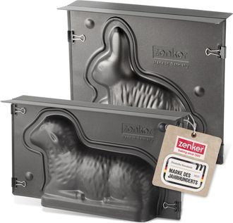 Zenker Osterlamm und Hase Backformen zu Ostern - 900 & 600 ml Füllvolumen - 3D Kuchenformen mit Häschen und Lämmchen als Motiv zum Backen - Leckere Osterdeko