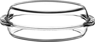 Pasabahce Borcam Ofen Auflaufform mit Deckel Oval