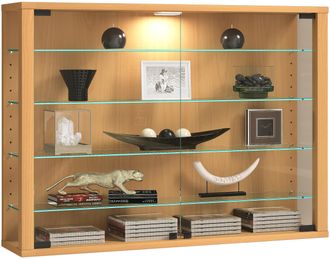 VCM Glasvitrine Hängend mit ESG-Sicherheitsglas | Maße: H. 60 x B. 83 x T. 18 cm | Modern und Platzsparend | Vitrinenschrank - Vitrosa L