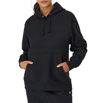 Champion Damen Reverse Weave Pullover Kapuzenpullover, Schwarz, S
