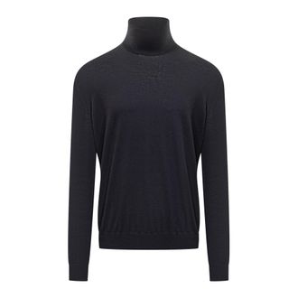 Malo Virgin Wool Rollkragenpullover - - Knitwear - Herren - Blau - L