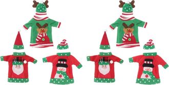 PartyKindom 6 STK Feiertagsweindekoration Weihnachtstischverzierung Weihnachtsweindeckel Rotweinflaschendekoration Schneemann-weinflaschenabdeckung Flasche Pullov