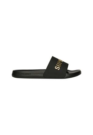 Superdry Damen Luxe Badesandalen mit Logo Schwarz/Gold 7-8