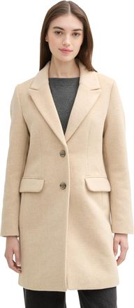 Tom Tailor Damen Mantel mit Reverkragen,19663 - Light Camel Melange, XXL