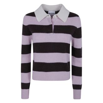Kujten Royce Stripe Polo Neck - - Knitwear - Damen - Mehrfarbig - M