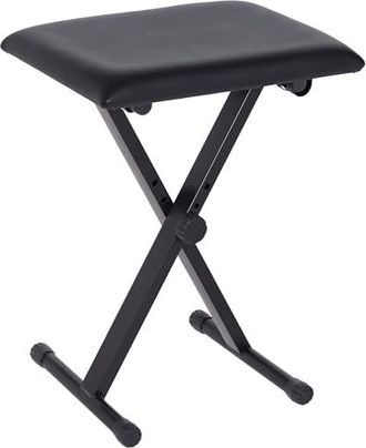 HOMCOM Klavierhocker H&ouml;henverstellbar Klavierbank, X-f&ouml;rmiger Pianobank mit Kunstleder Kissen Klappbare Klavierstuhl f&uuml;r Piano Keyboard 39 x 29 x 37-47 cm Sc