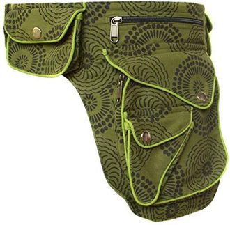 Gheri Sac banane de voyage en coton - Little Kathmandu - Vert - Taille Unique