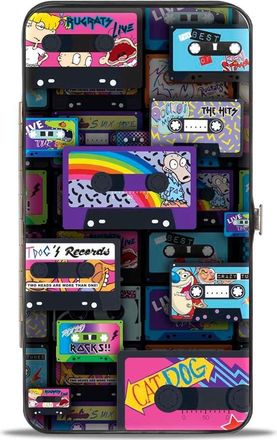 Buckle Down Hinge Wallet - Nick 90s Rewind Mash Up Kassettenbänder Collage schwarz