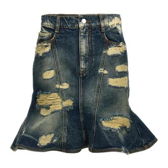Marc Jacobs The Rip And Repair Straight Jean Skirt - - Skirts - Damen - Blau - W24